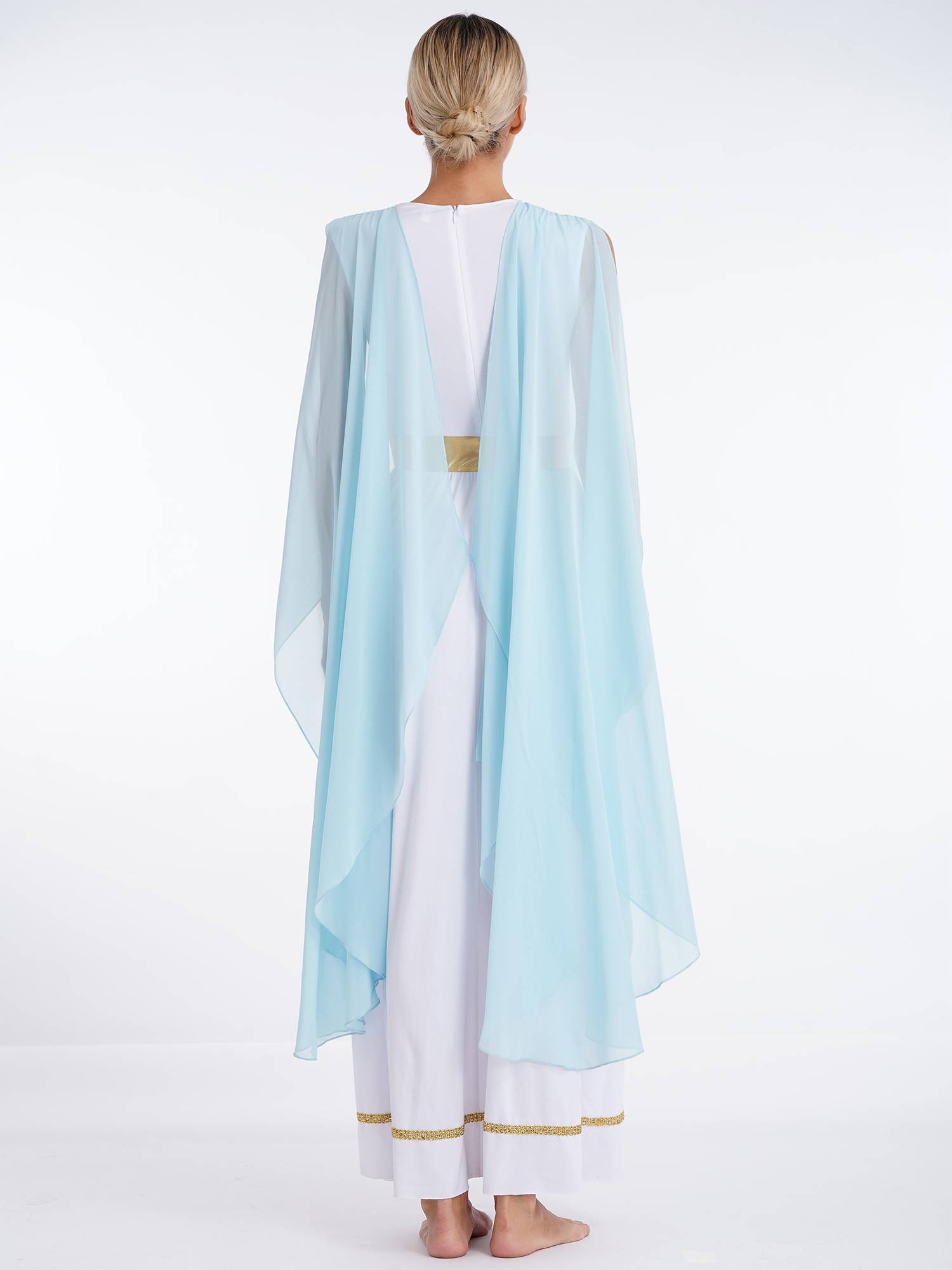 Women Chiffon Cap Sleeve Dress Ancient Toga Costume
