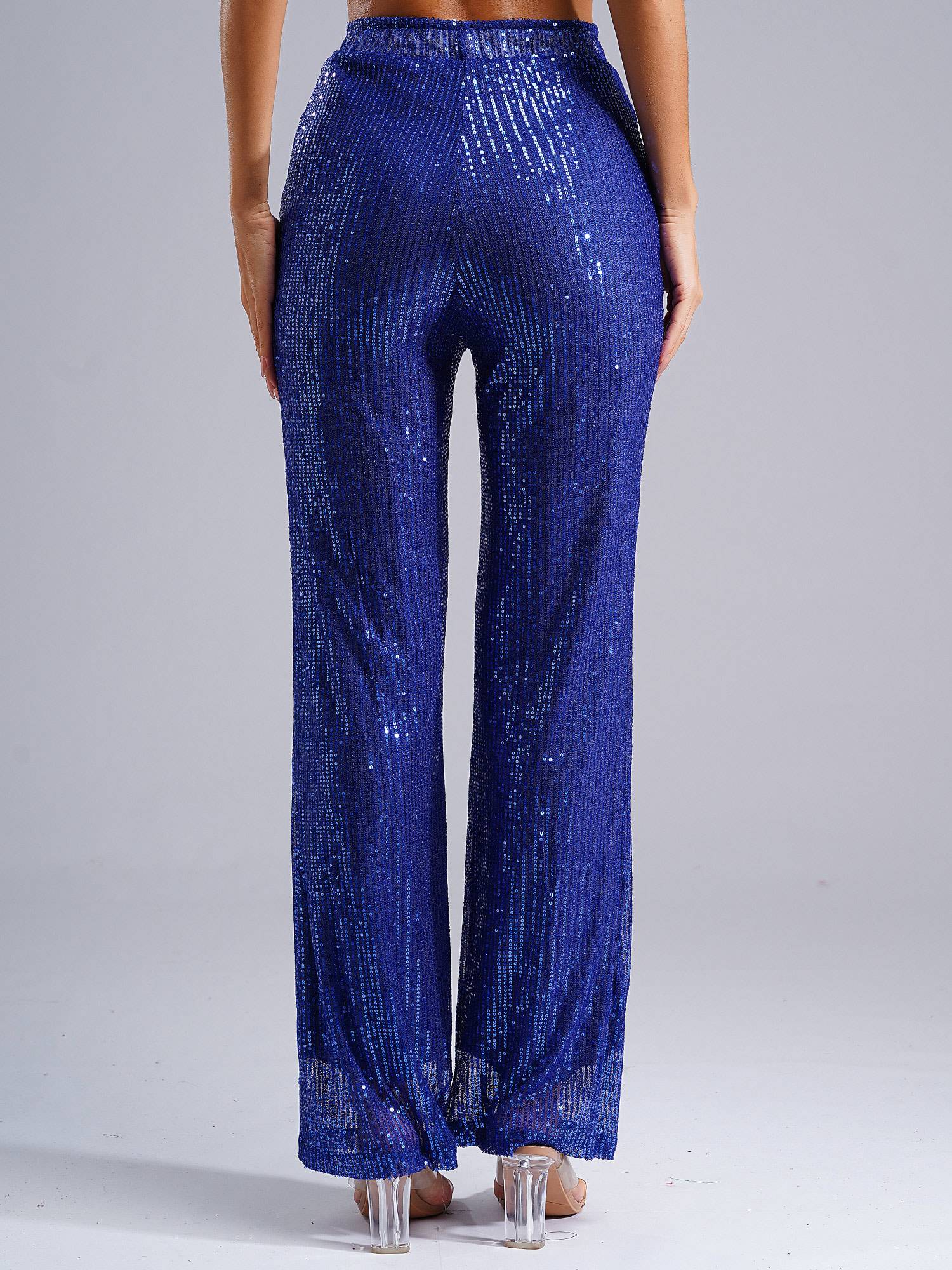 High Rise Sequins Jazz Dance Pants for Women