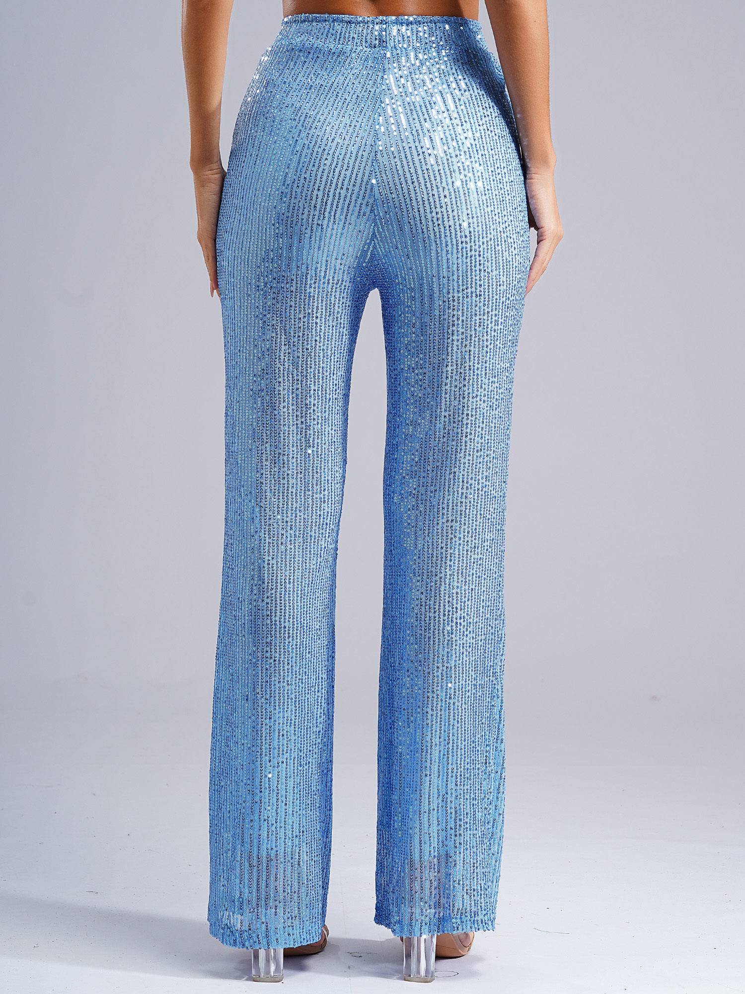 High Rise Sequins Jazz Dance Pants for Women