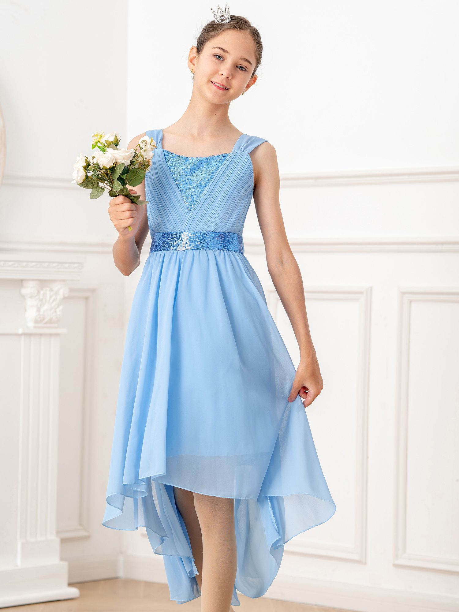 Shop Sequins Hi-Lo Party Dress for Girls Online